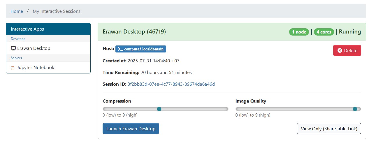 การใช้งาน Open Ondemand | CMU HPC ERAWAN